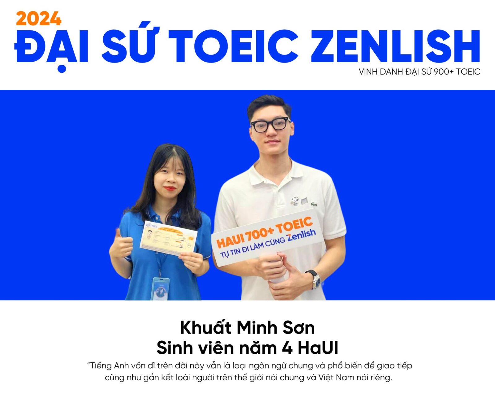 TỪ MỘT NGƯỜI MẤT GỐC TIẾNG ANH ĐẾN HÀNH TRÌNH CHINH PHỤC 925 TOEIC CỦA MINH SƠN - Zenlish